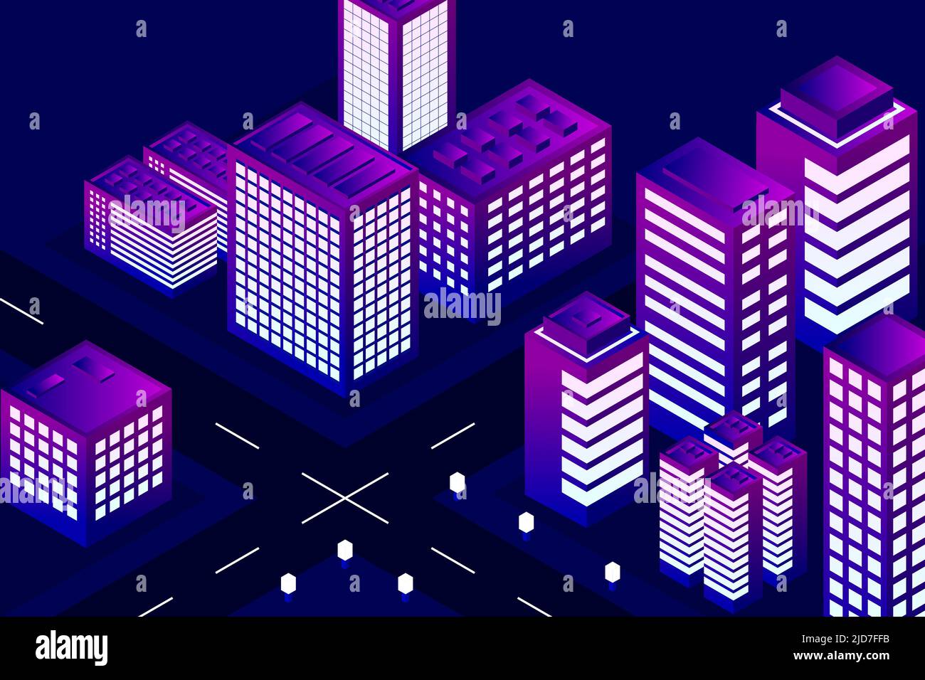 Isometric Future City. Real estate and construction industry concept ...