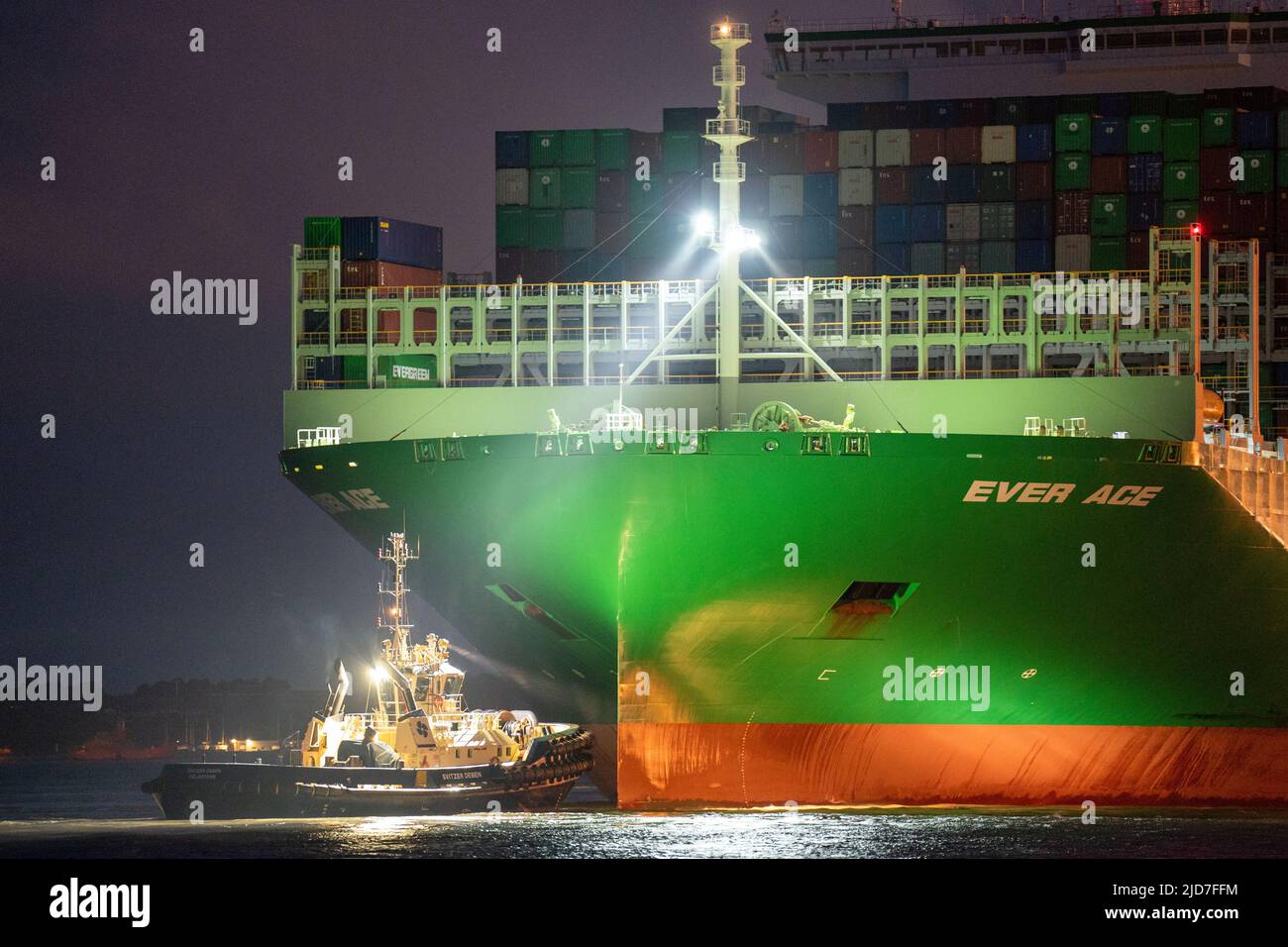 The world's largest cargo ship Ever Ace, holder of the record for most ...