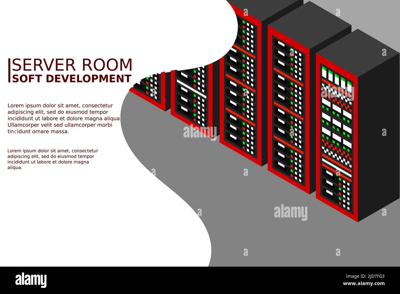 Isometric server equipment. Vector illustration Stock Vector Image ...