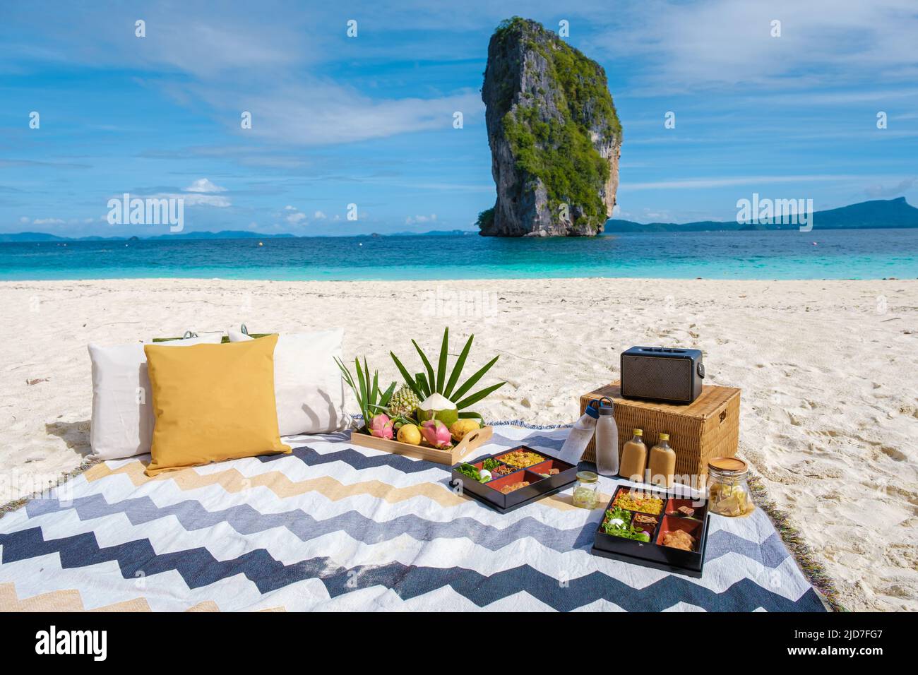 Koh Poda Krabi Thailand, picnic on the tropical beach of Koh Poda ...