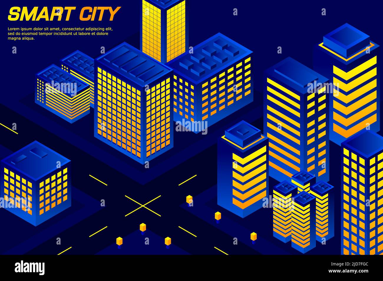 Isometric Future City. Real estate and construction industry concept ...