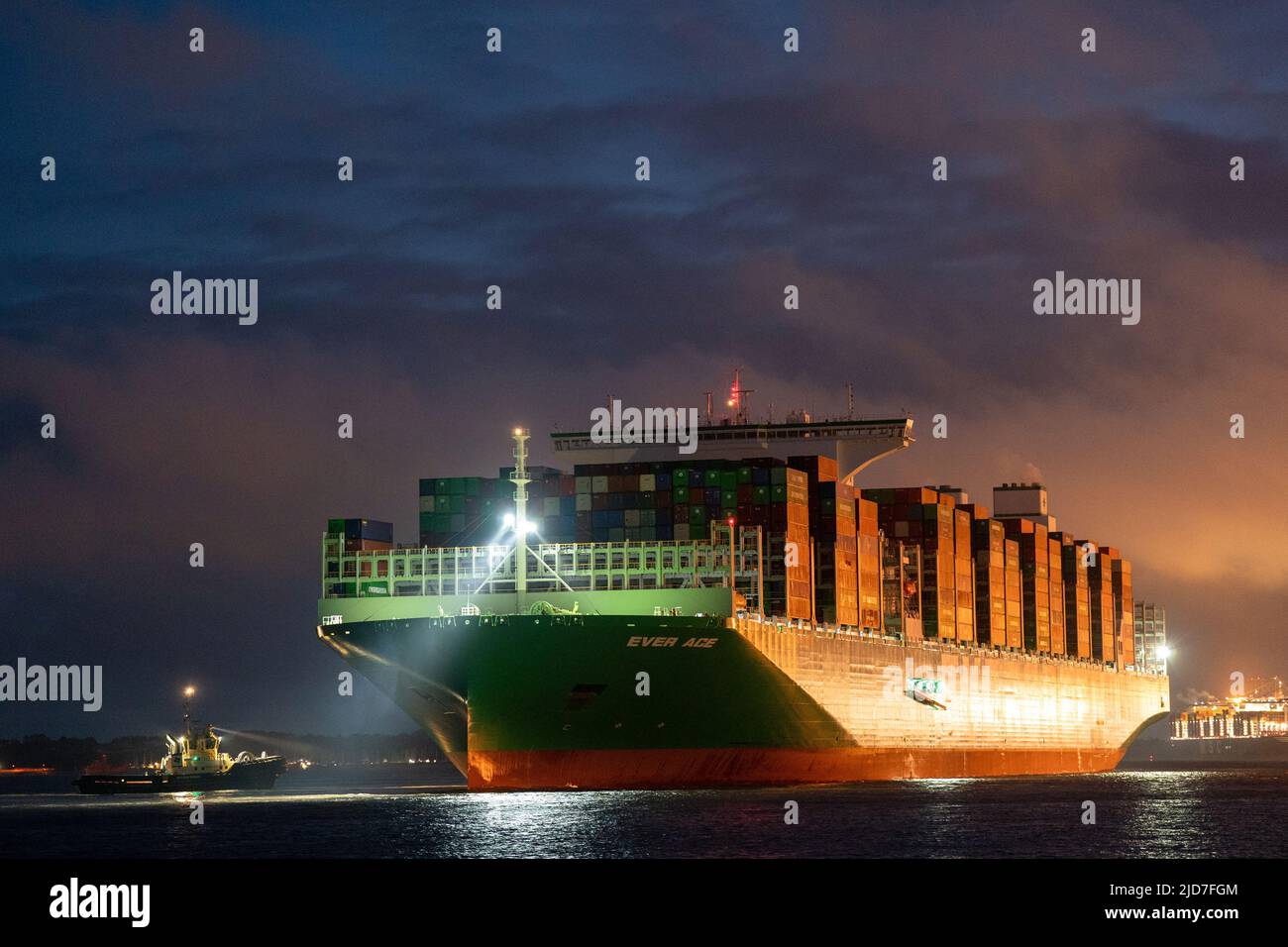 The world's largest cargo ship Ever Ace, holder of the record for most ...