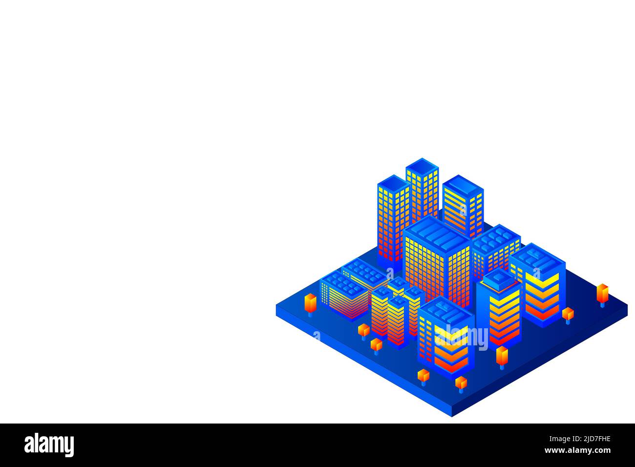 Isometric Future City. Real estate and construction industry concept ...