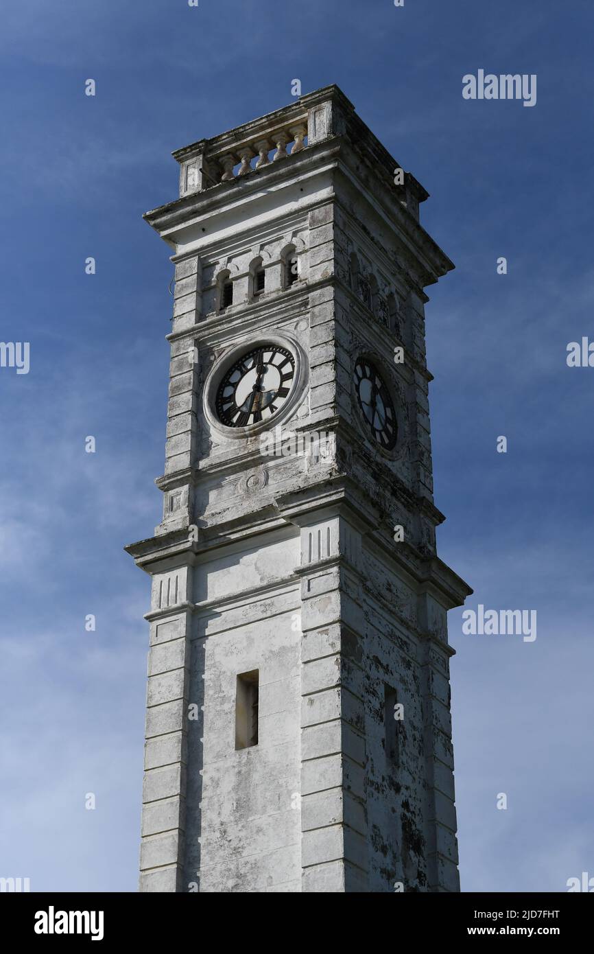 The top view of the ancient dutch clock tower Stock Photo - Alamy