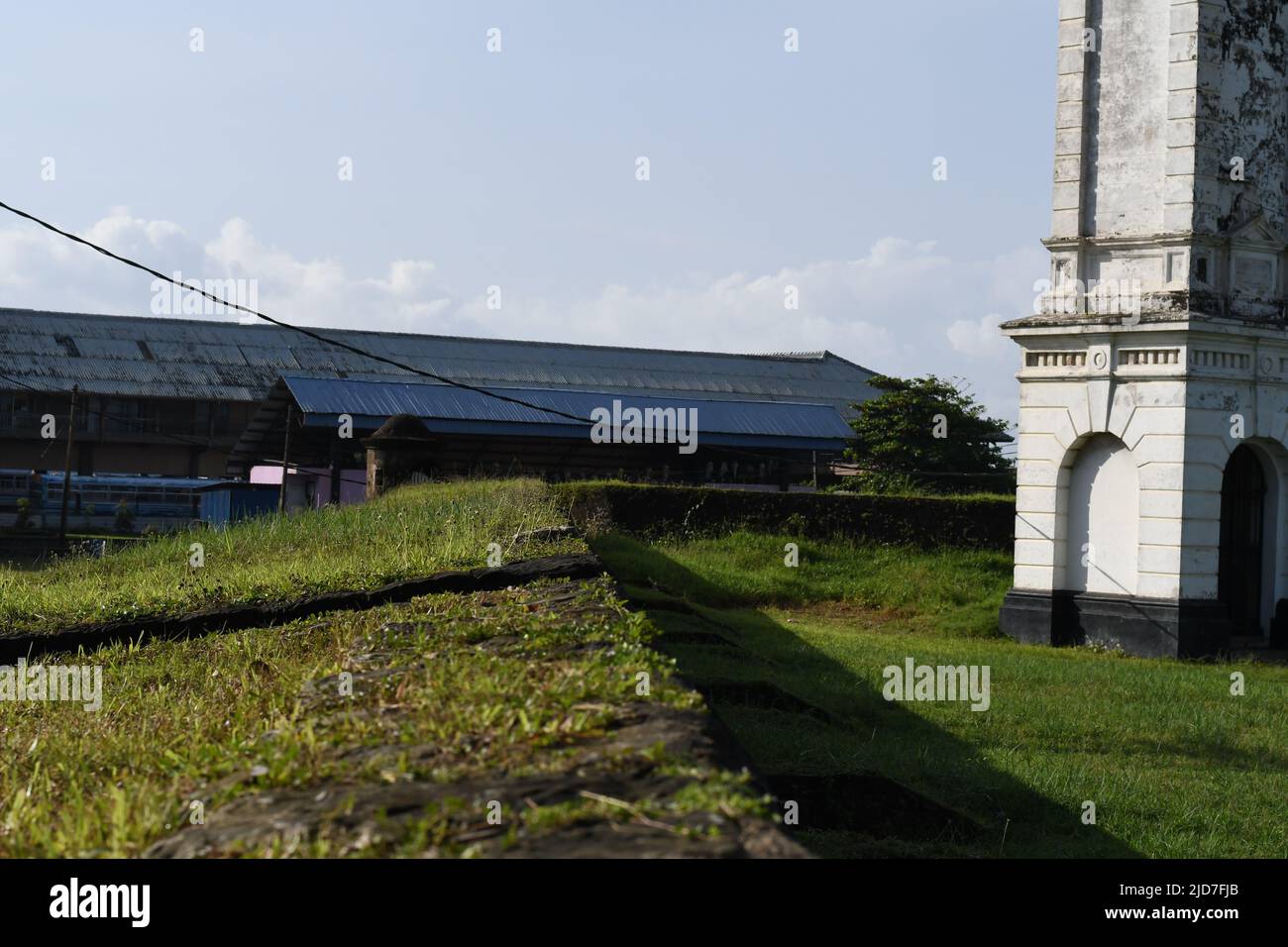 The top view of the ancient dutch clock tower Stock Photo - Alamy