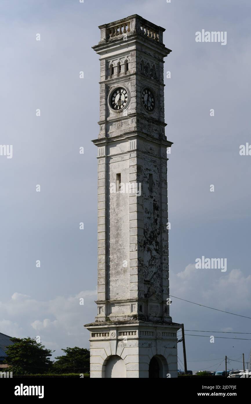 The top view of the ancient dutch clock tower Stock Photo - Alamy