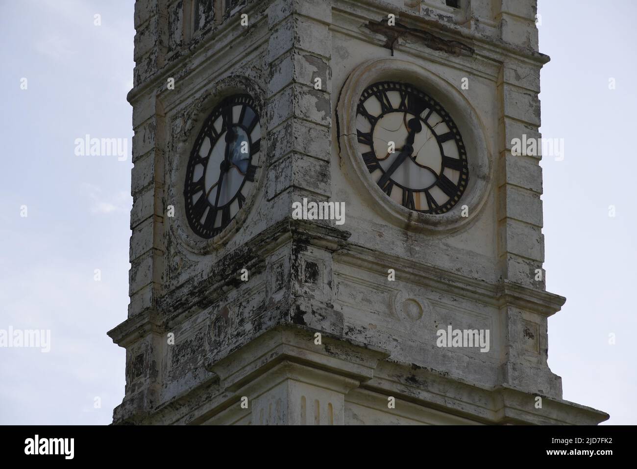 The top view of the ancient dutch clock tower Stock Photo - Alamy