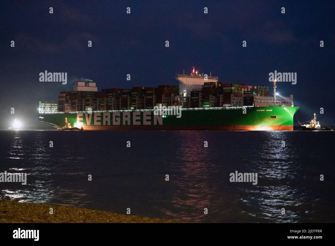The world's largest cargo ship Ever Ace, holder of the record for most ...