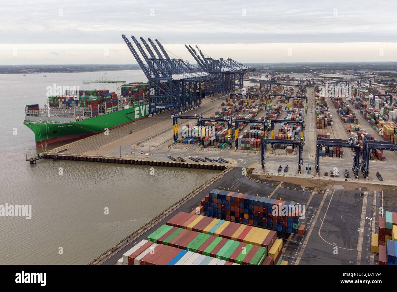 The world's largest cargo ship Ever Ace, holder of the record for most ...