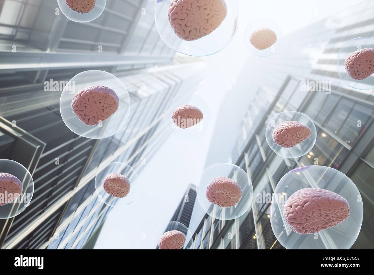 Global interconnection and team network concept with human brains in ...