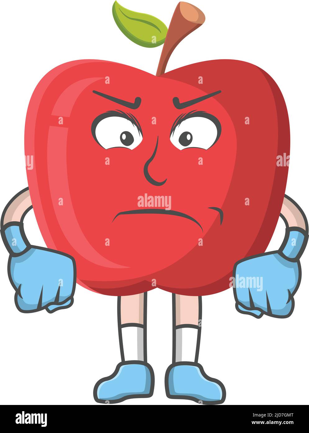 Angry Apple design character, design vector illustrator Stock Vector ...