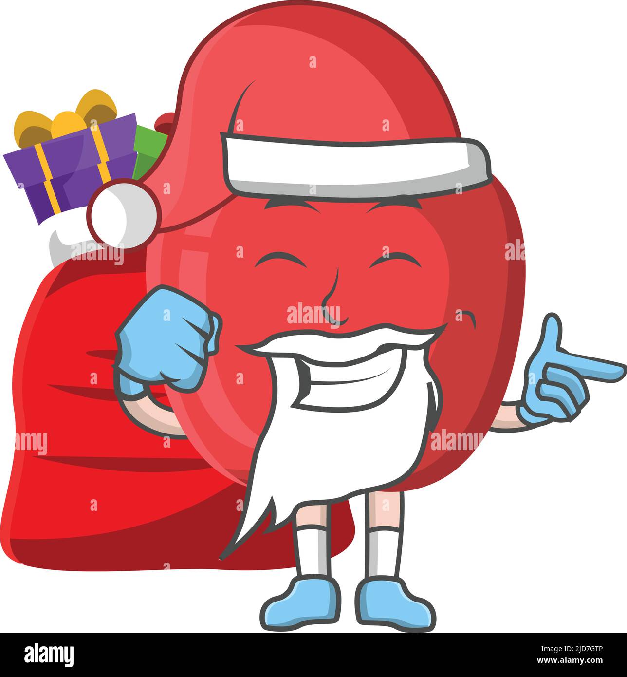 Apple christmas santa claus design character, design vector illustrator ...