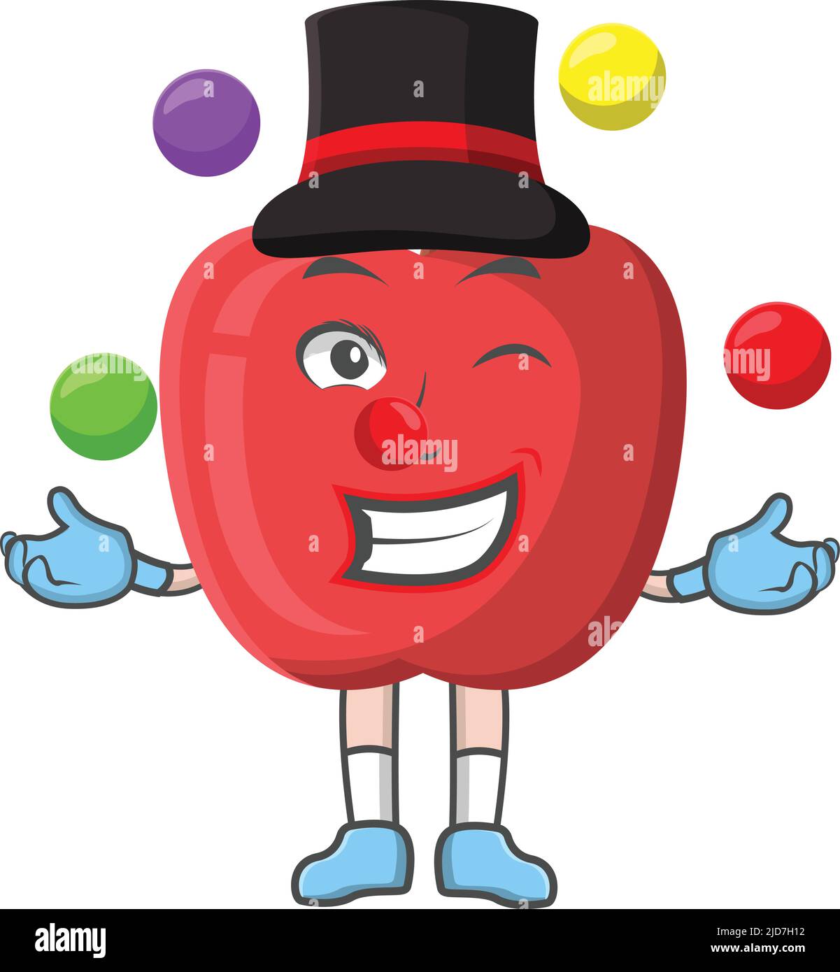 Apple magician circus design character, design vector illustrator Stock ...