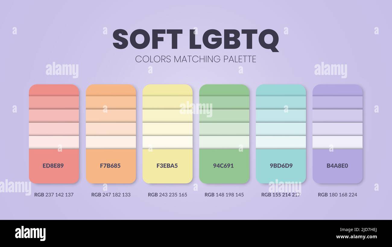 LGBTQ pride color palettes or color schemes are trend combinations and ...