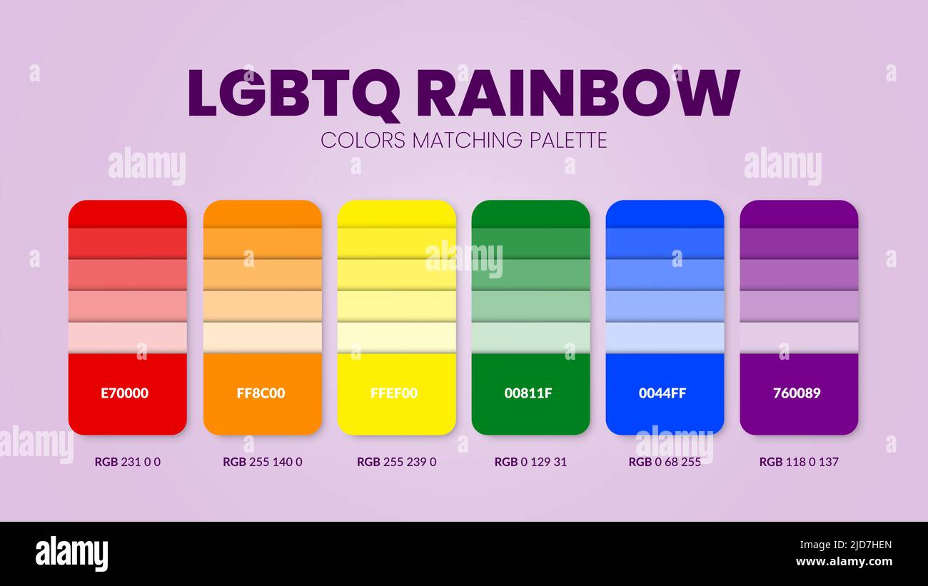 LGBTQ pride color palettes or color schemes are trend combinations and ...