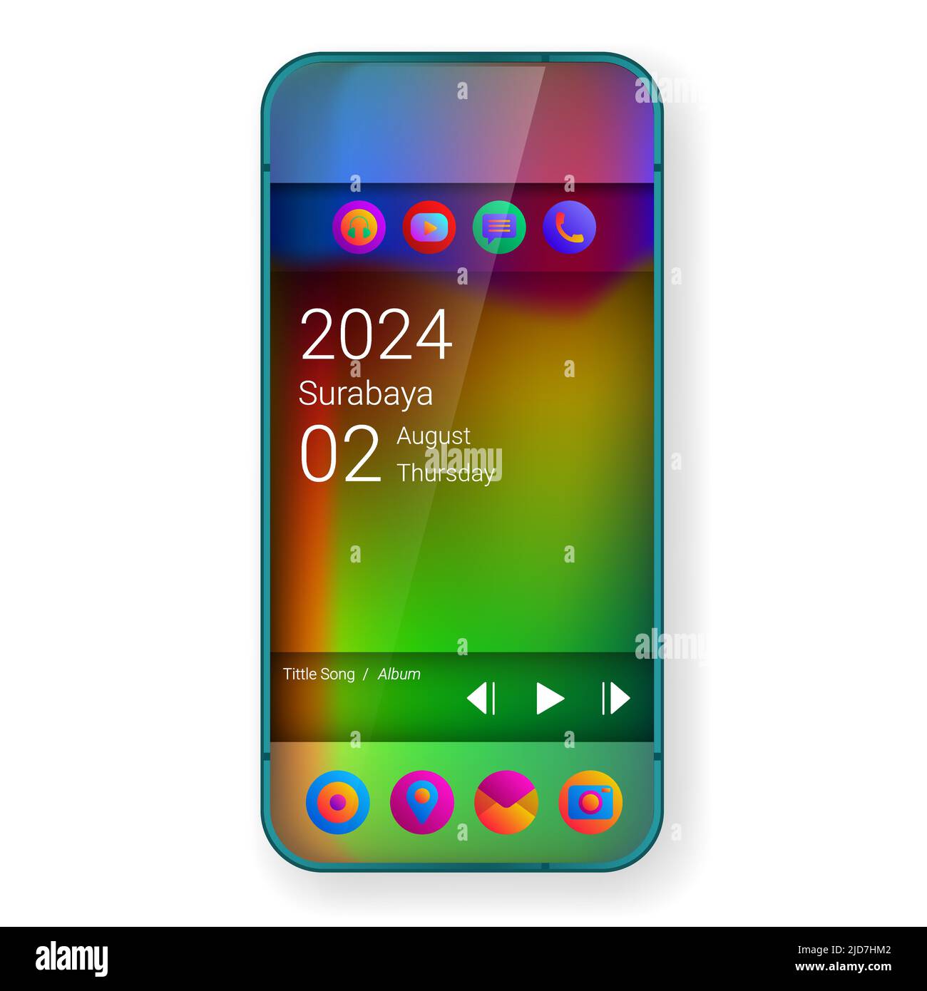 home screen layout mobile app ui rainbow Stock Vector Image & Art - Alamy