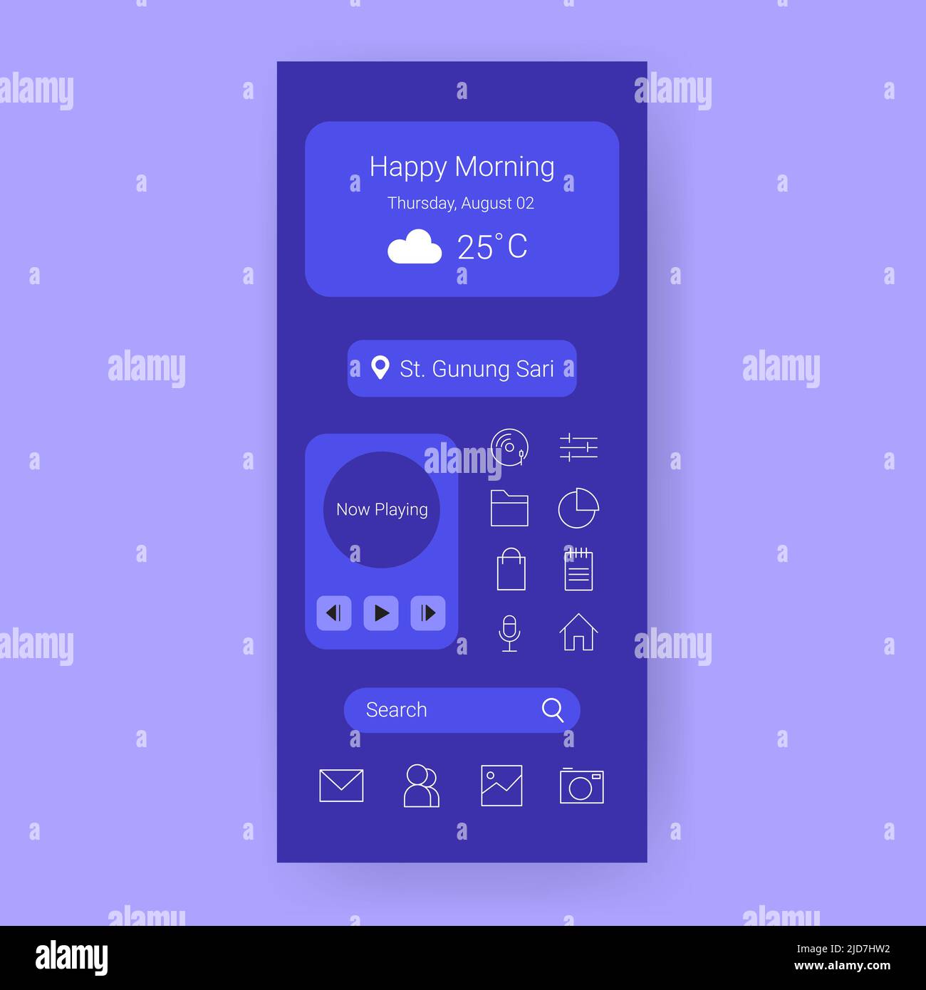 purple user interface home screen Stock Vector Image & Art - Alamy
