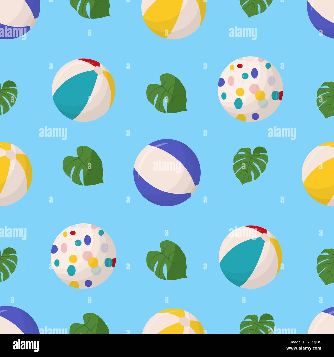 Colorful beach balls seamless pattern. Beach balls in multiple colors ...