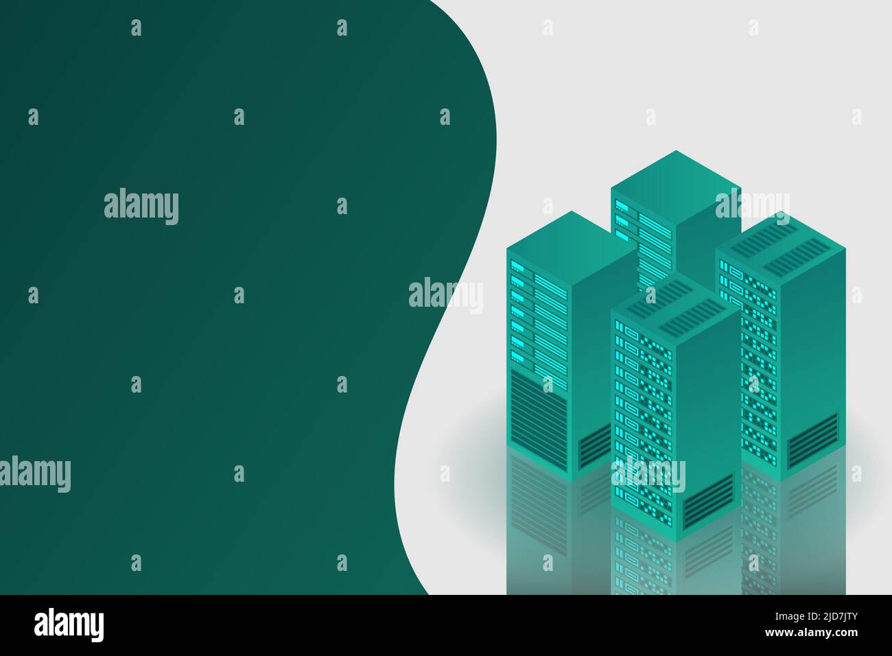 Server room isometric, Cloud storage data, Data center, Big data processing and computing ...