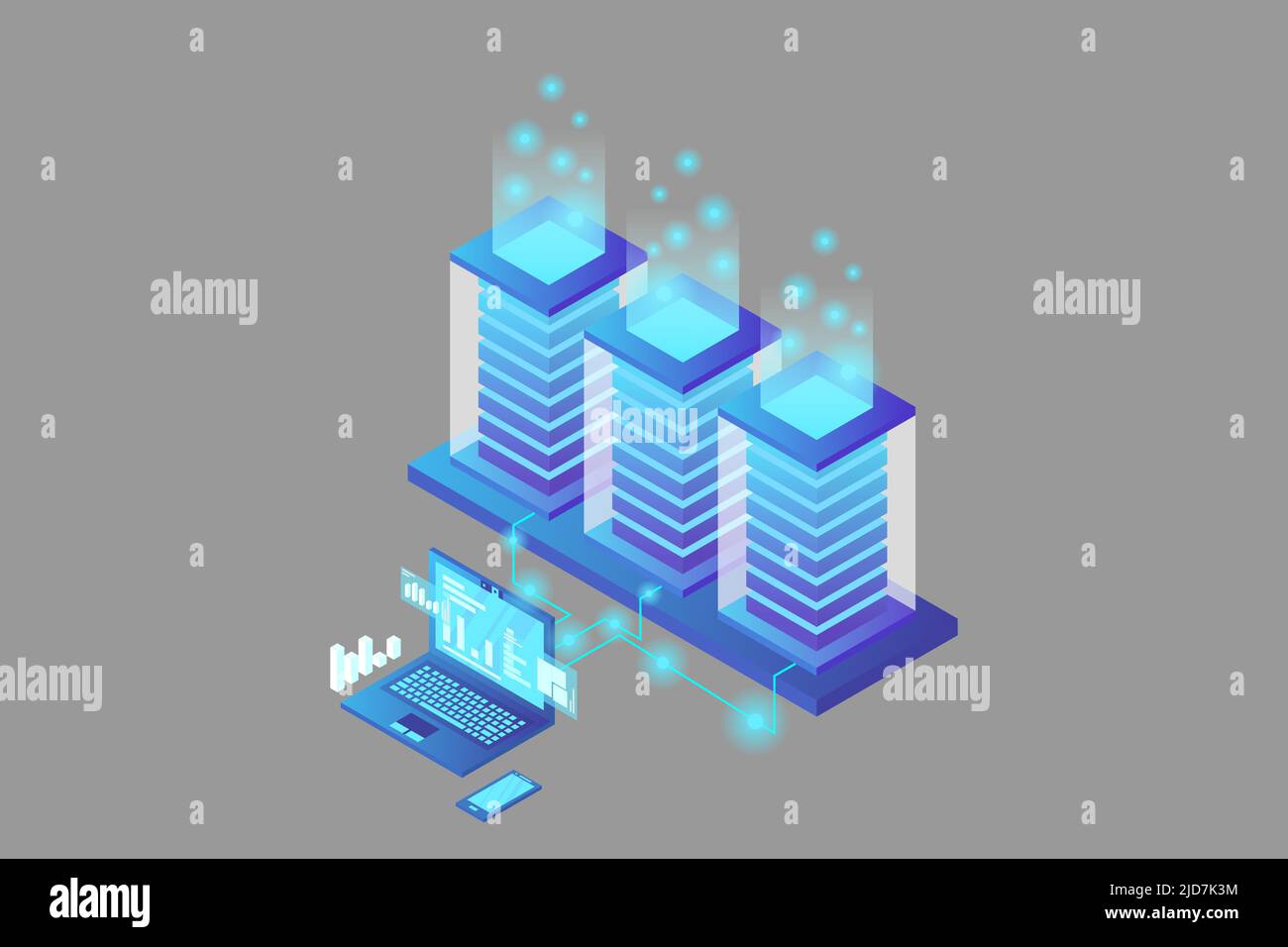 Mainframe, powered server, high technology concept, data center, cloud ...