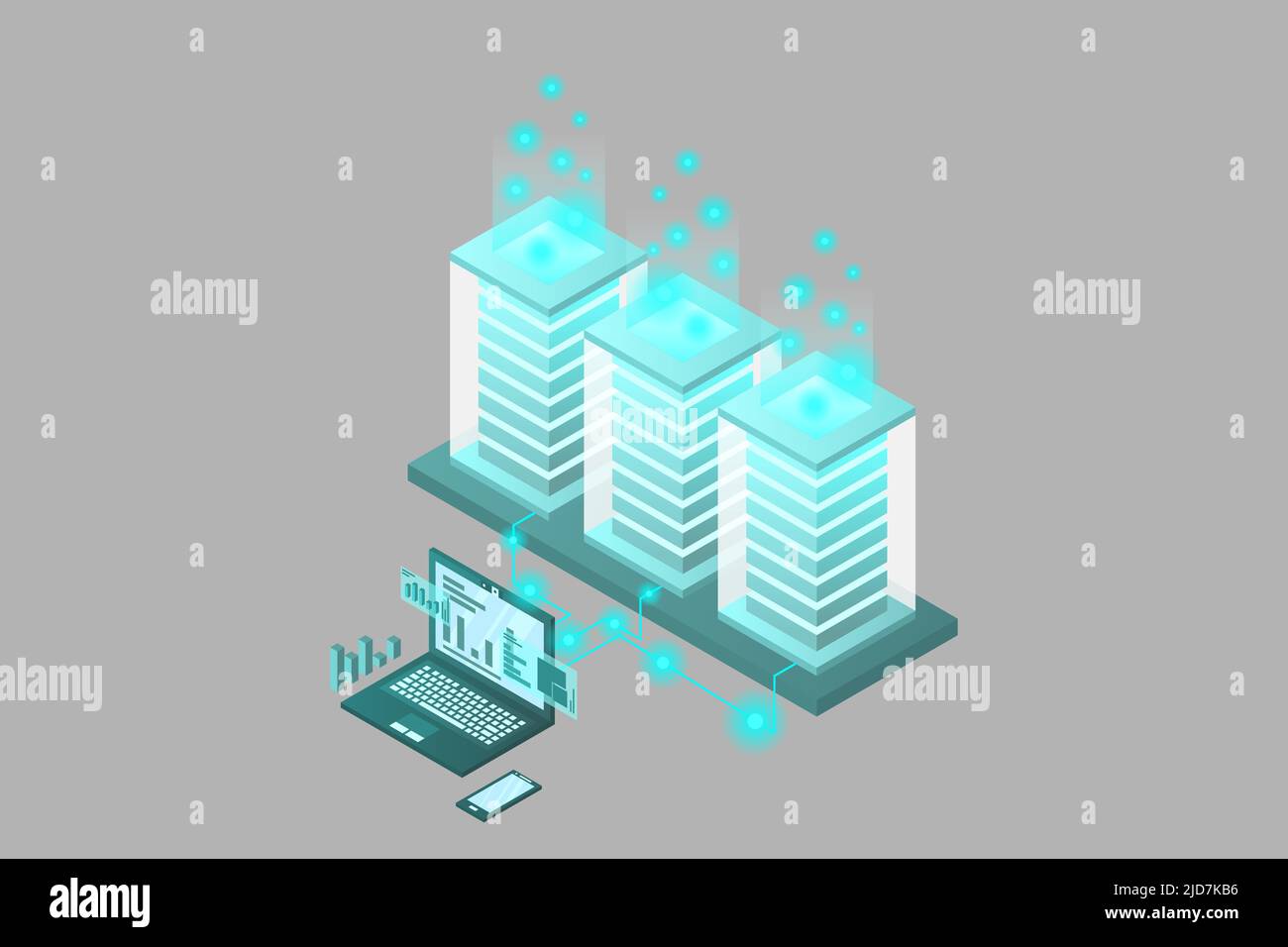 Mainframe, powered server, high technology concept, data center, cloud ...