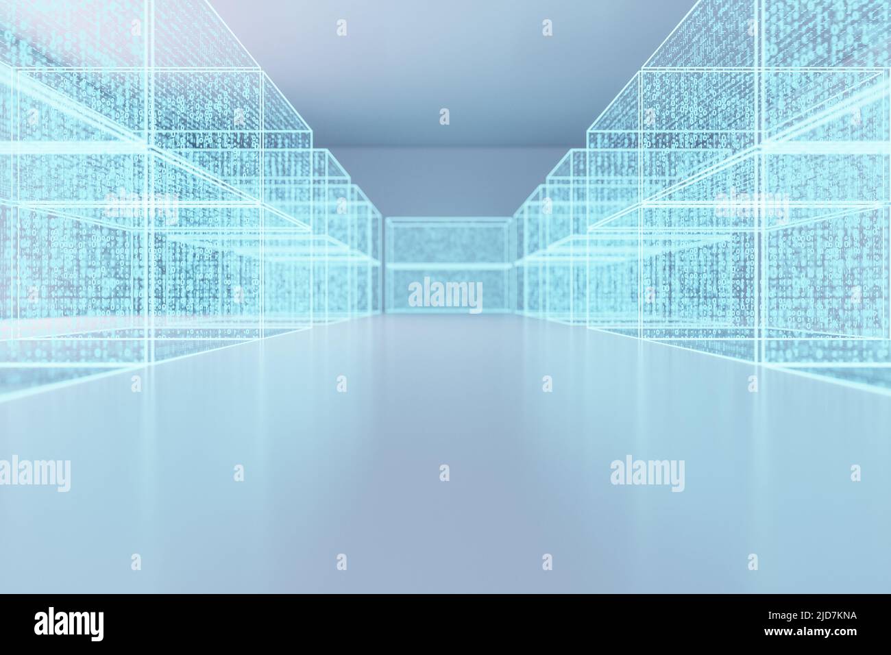 Virtual Reality Cyberspace Environment Concept With Data Storage