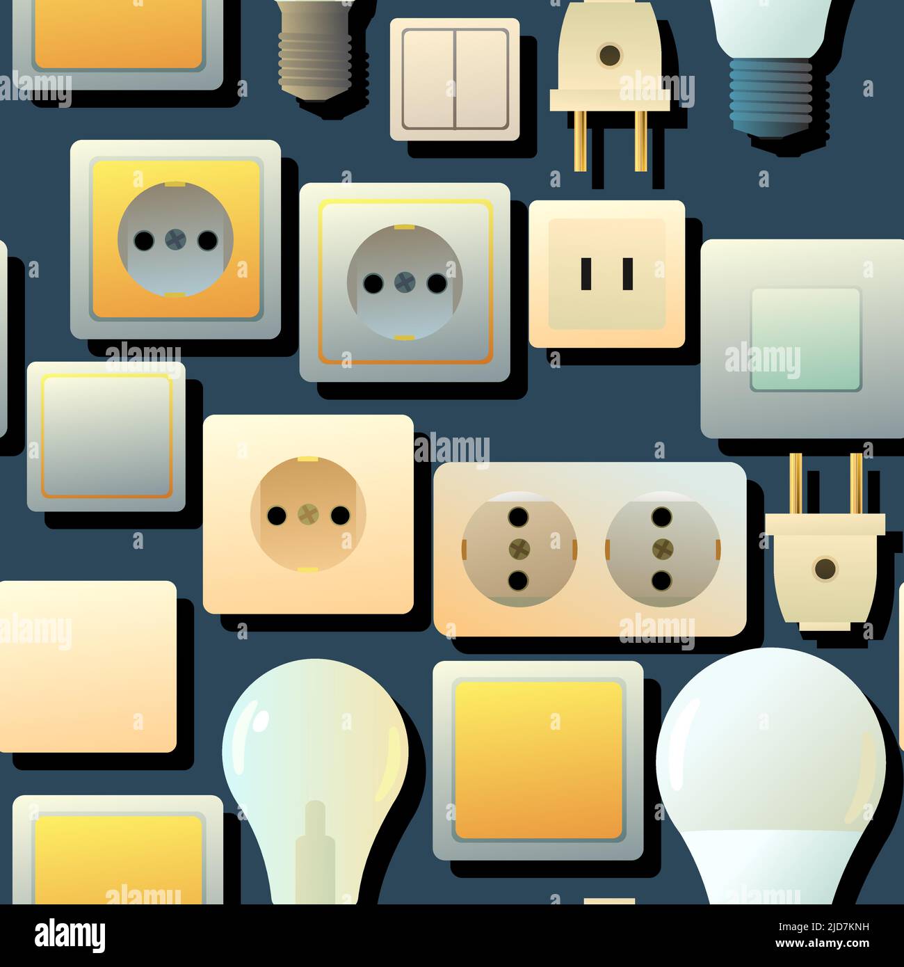 Sockets, switches and light bulbs. Electrical appliances for home ...