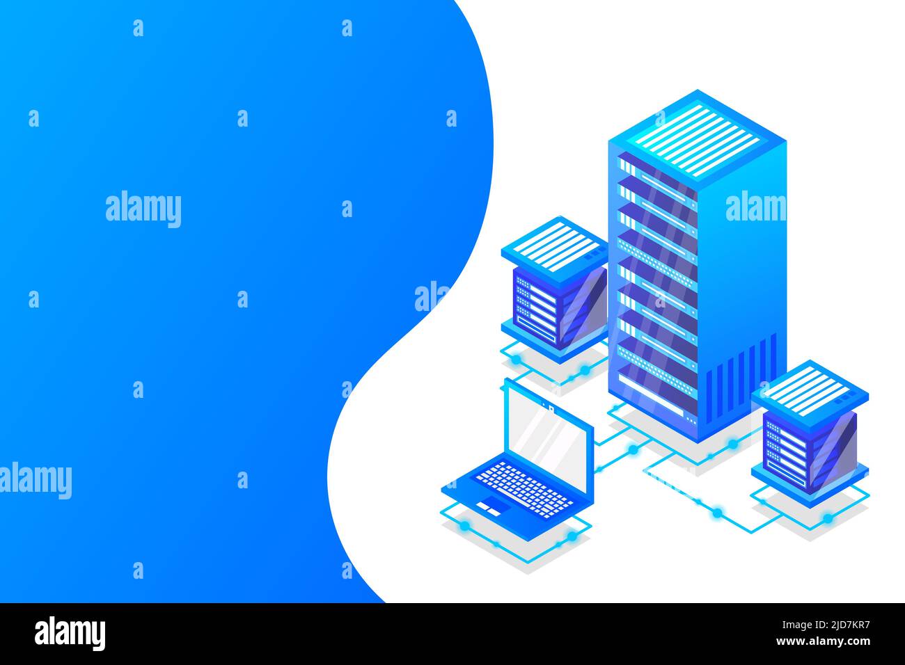 Server room isometric, Cloud storage data, Data center, Big data processing and computing ...