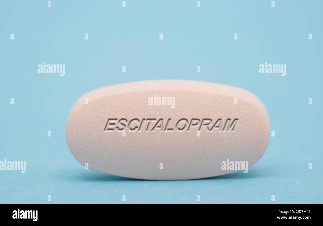 Escitalopram Pharmaceutical medicine pills tablet Copy space. Medical ...