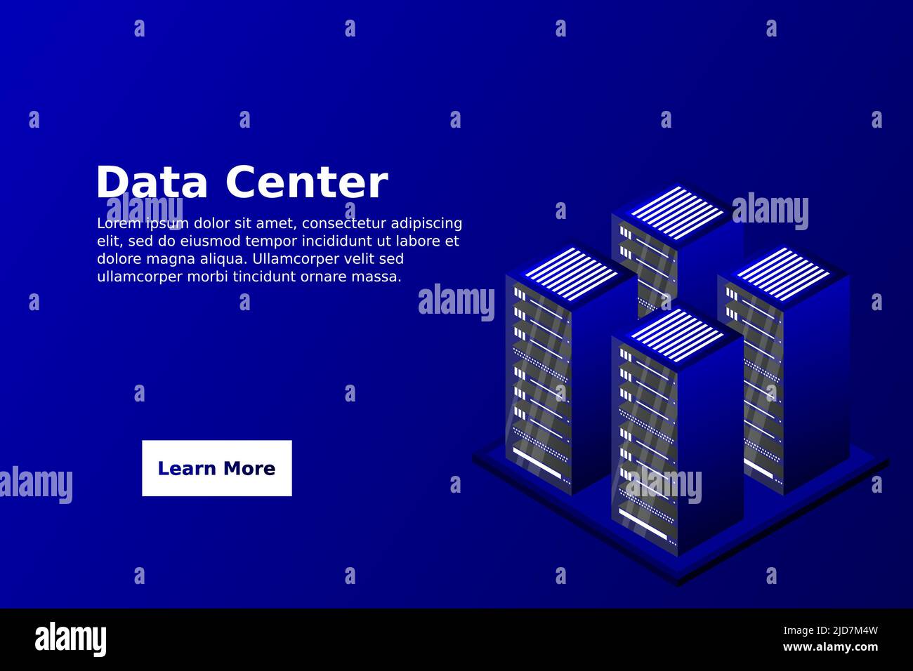 Mainframe, powered server, high technology concept, data center, cloud data storage isometric ...