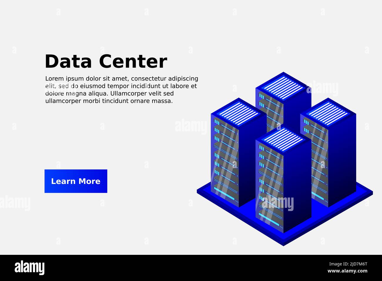 Mainframe, powered server, high technology concept, data center, cloud data storage isometric ...