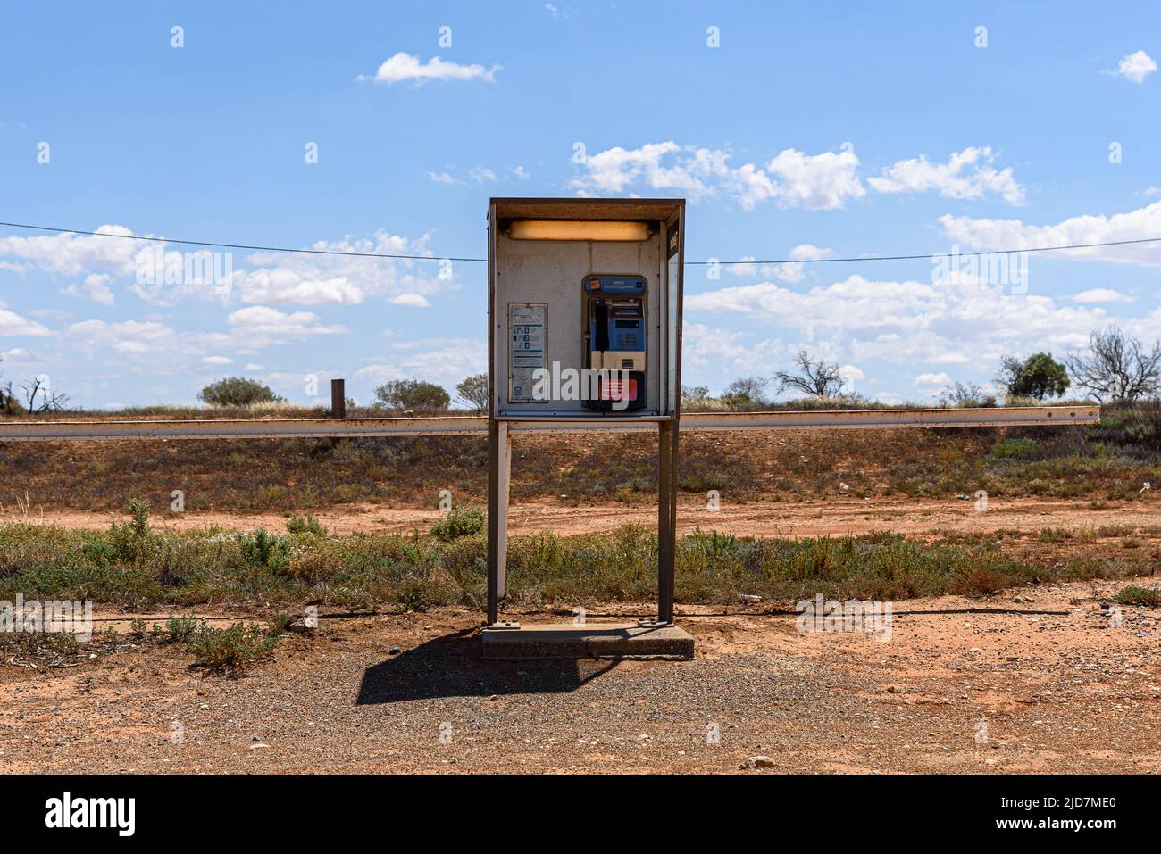 A Telstra payphone in the Outback along the Barrier Highway by the ...
