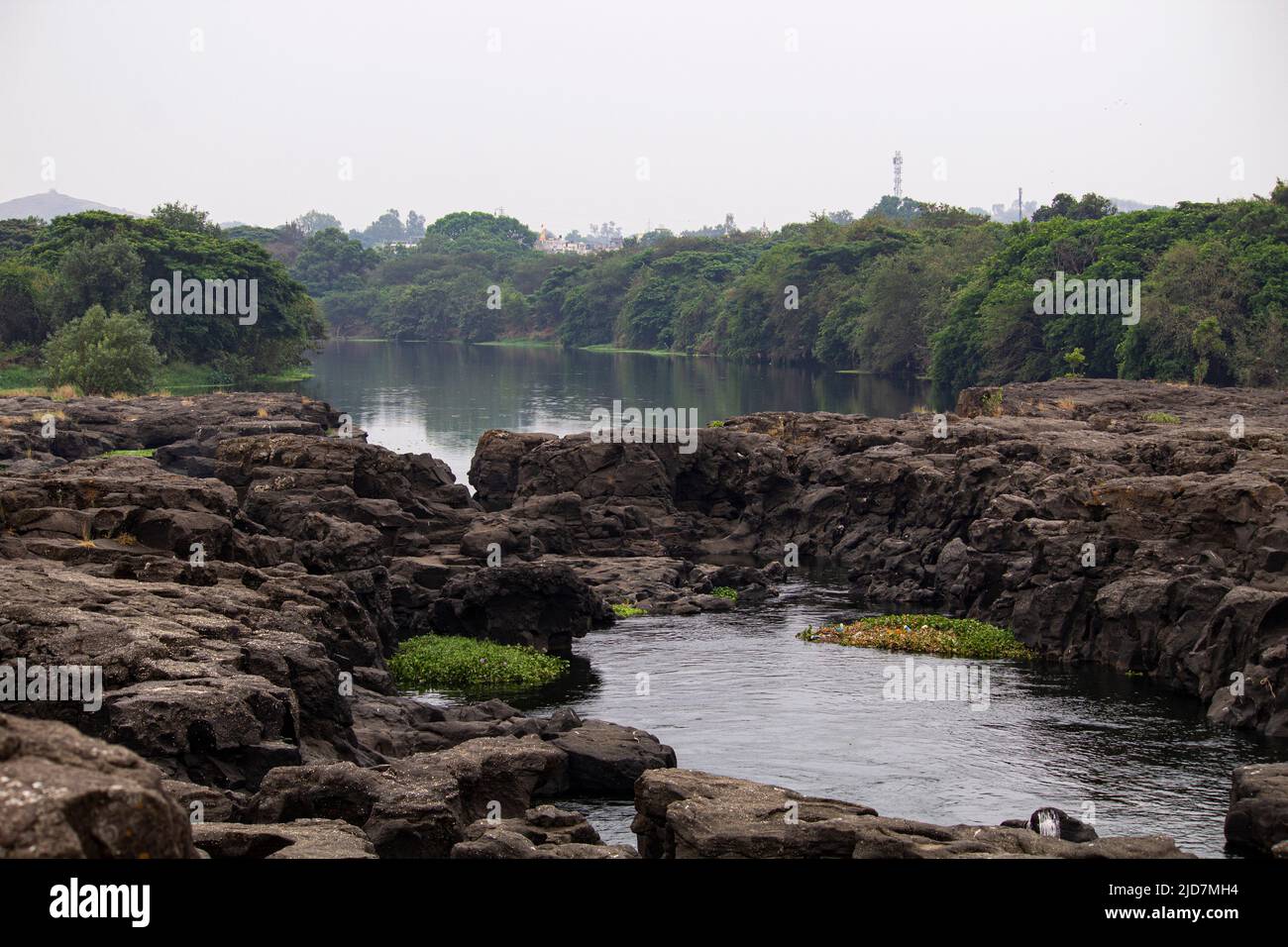 Rock formation, River side stones in water Stock Photo - Alamy
