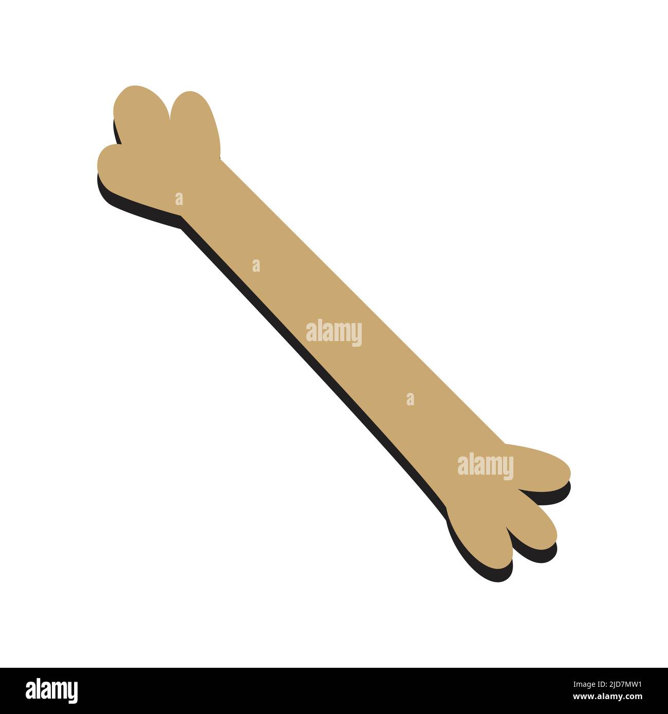 Dog Bone Cartoon Drawing Simple Design. Vector Illustration Isolated On ...