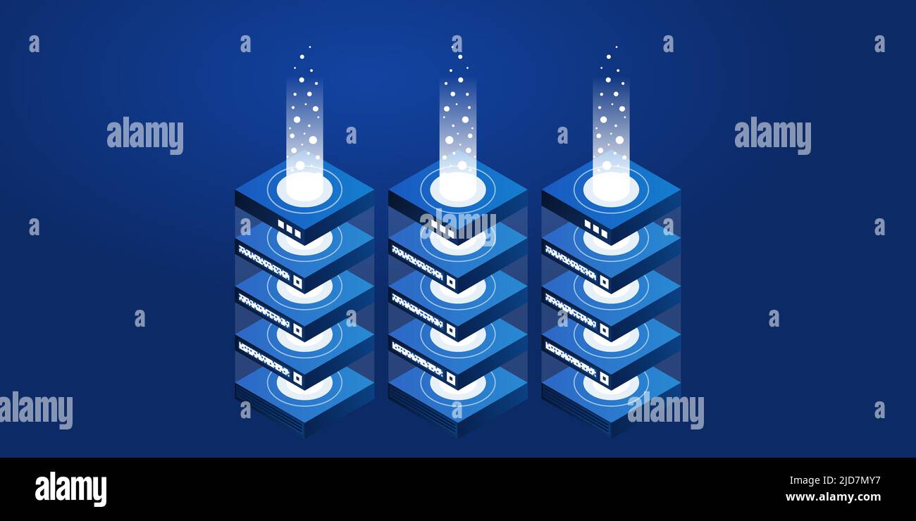 Mainframe, powered server, high technology concept, data center, cloud ...