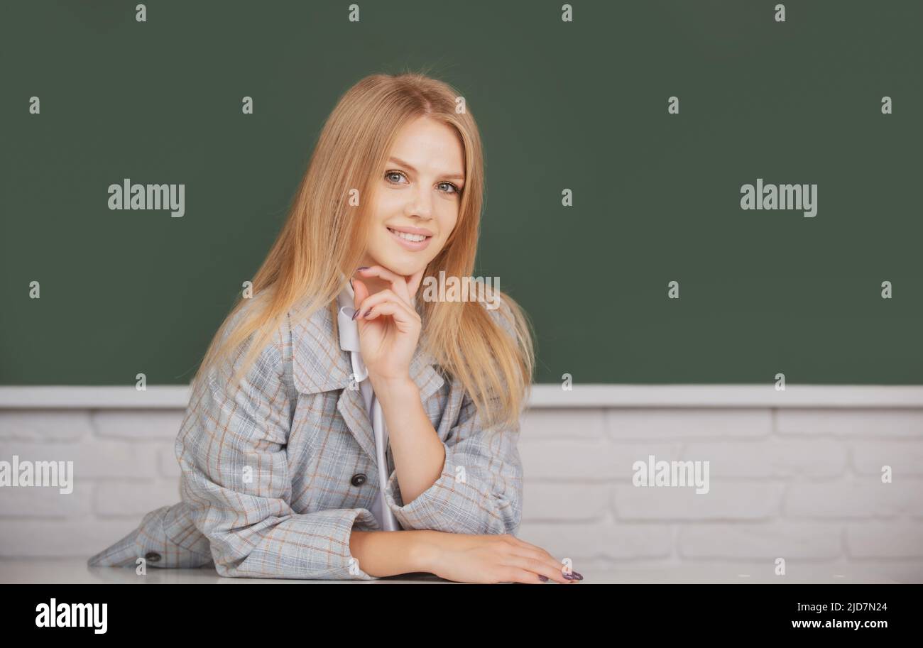 Female student in university, school education, Young woman study in ...