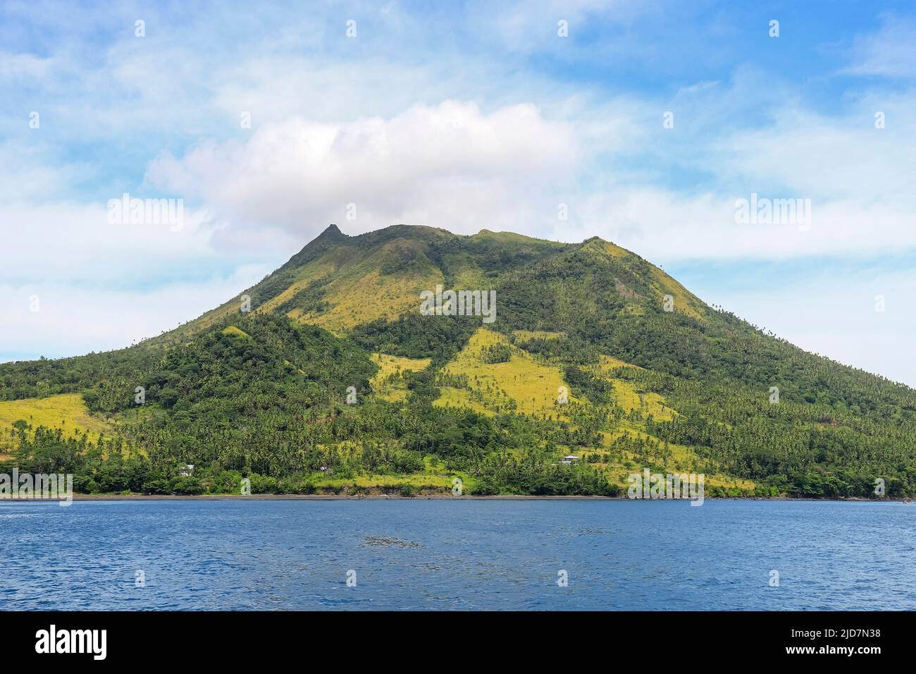 Gunung Ruang volcano. Has a lava dome and is dormant, but with some ...