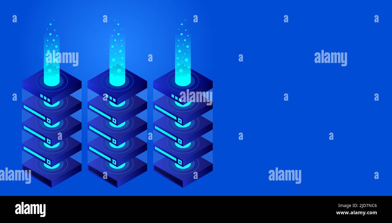 Mainframe, powered server, high technology concept, data center, cloud ...