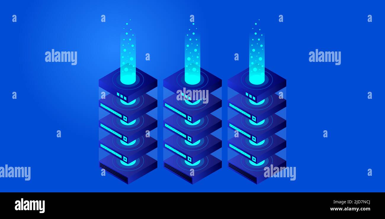 Mainframe, powered server, high technology concept, data center, cloud ...