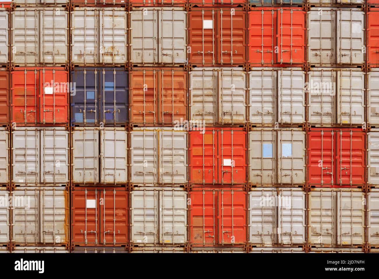 front view of container stack Stock Photo - Alamy