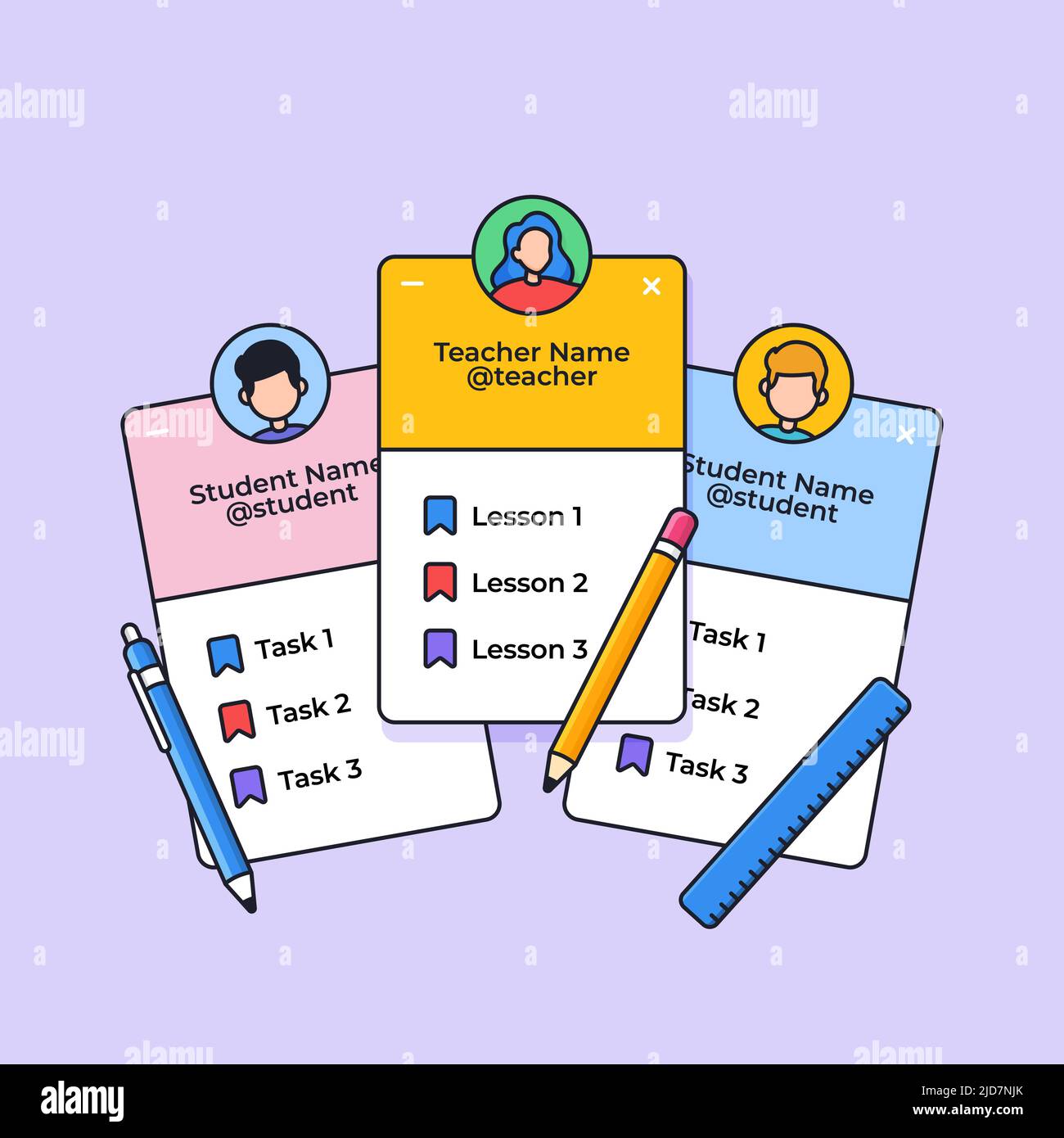 Online class teacher and student profile application with student tools ...