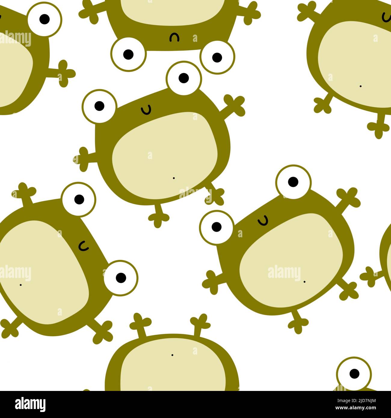 Cartoon seamless kawaii frogs pattern for kids and kindergarten and ...