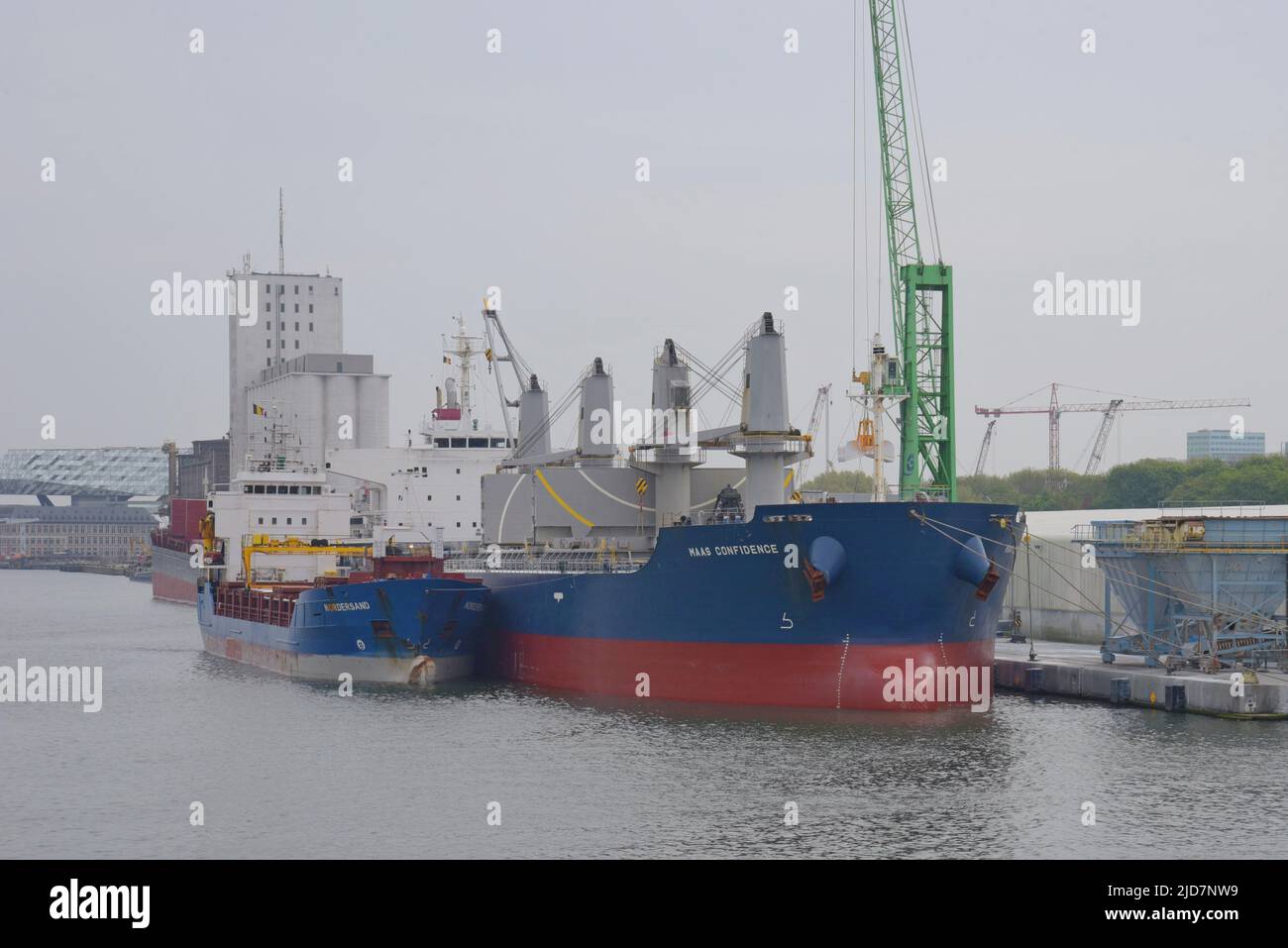 Vessels Nordersand a general cargo ship, and Maas Confidence, a ...