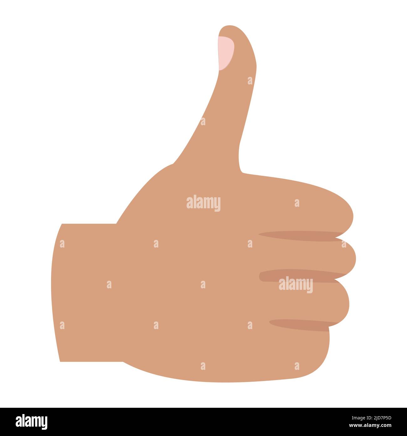 thumbs up a hand. success hand. on white background. vector. on white ...