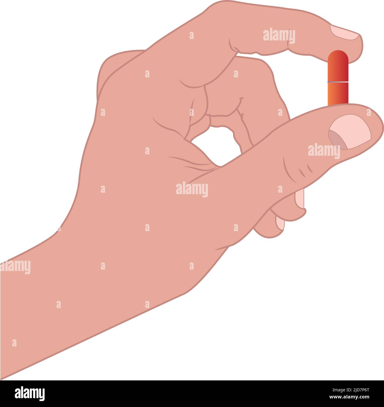 hand in capsule. vector illustration. on white background Stock Vector ...