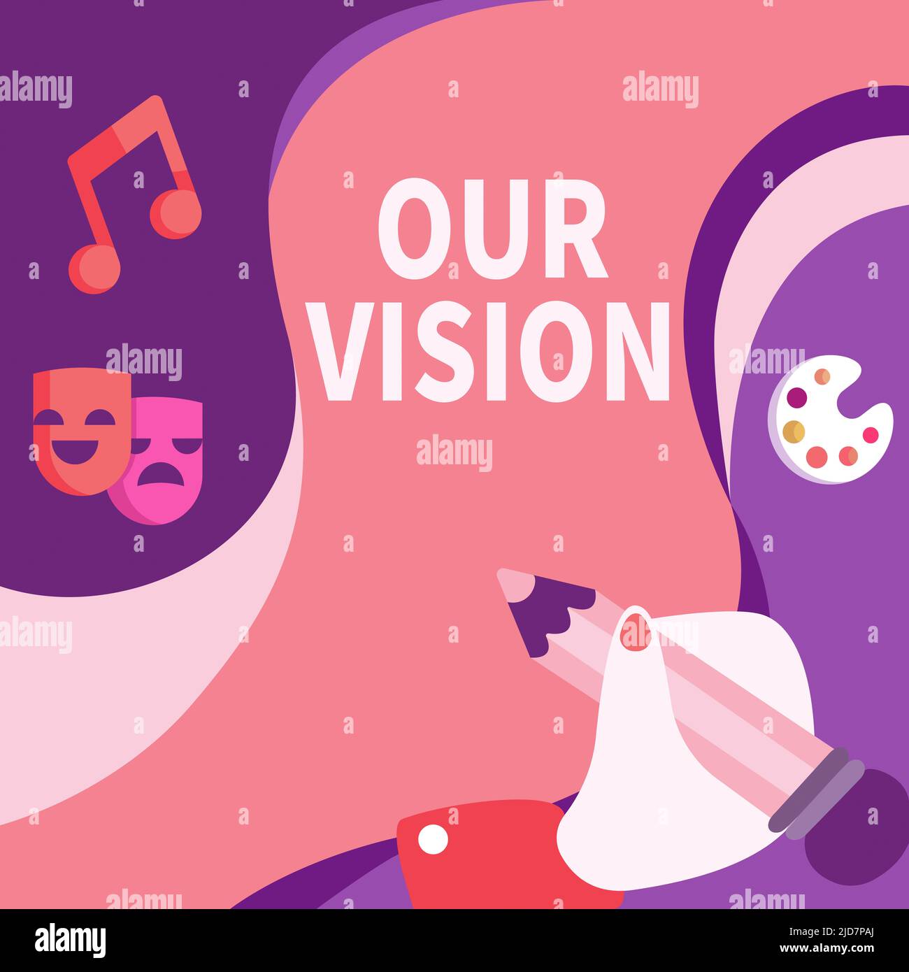 Inspiration showing sign Our Vision. Conceptual photo plan for next ...