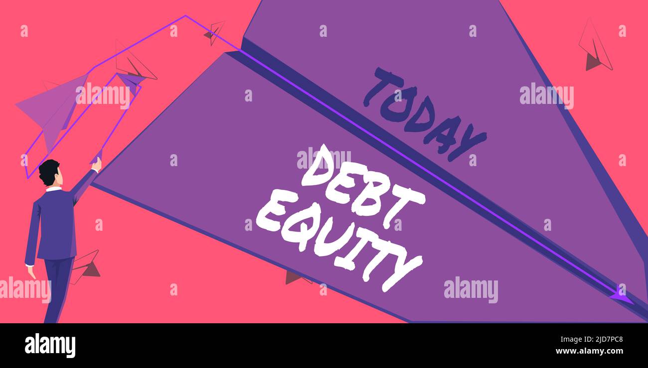 Sign displaying Debt Equity. Business concept dividing companys total ...