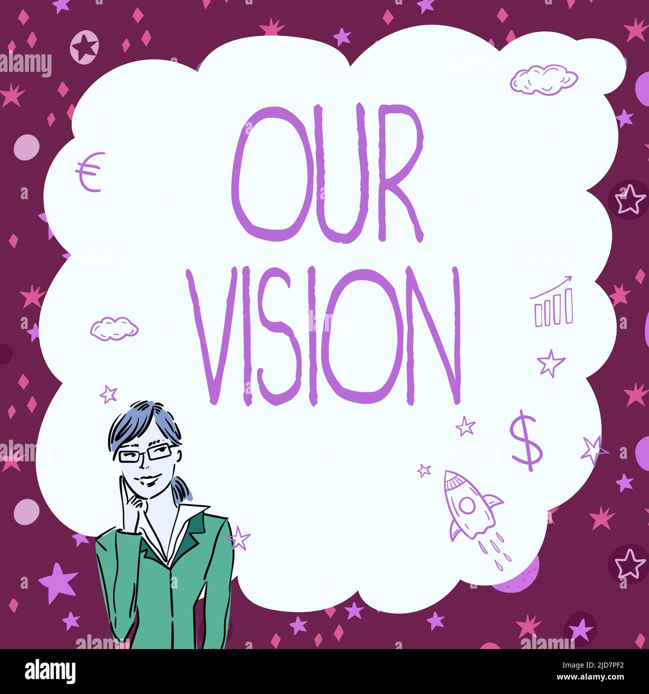 Hand writing sign Our Vision. Business approach plan for next five to ...