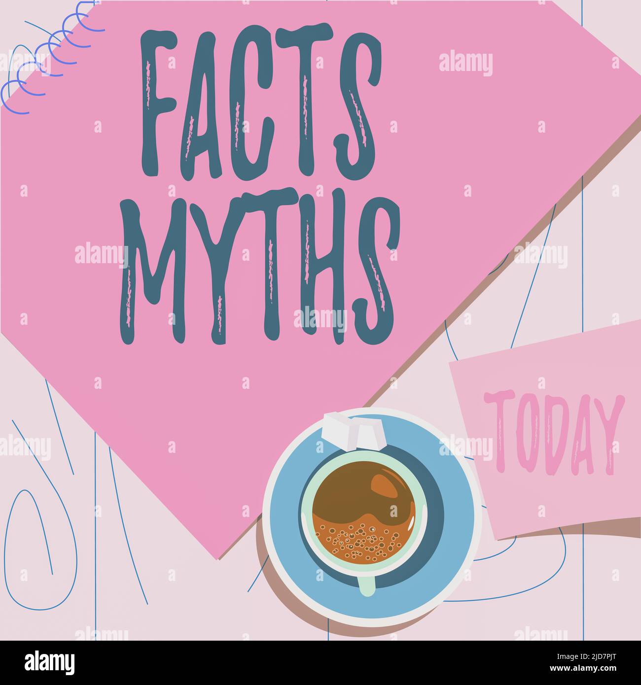 Hand writing sign Facts Myths. Business showcase work based on ...