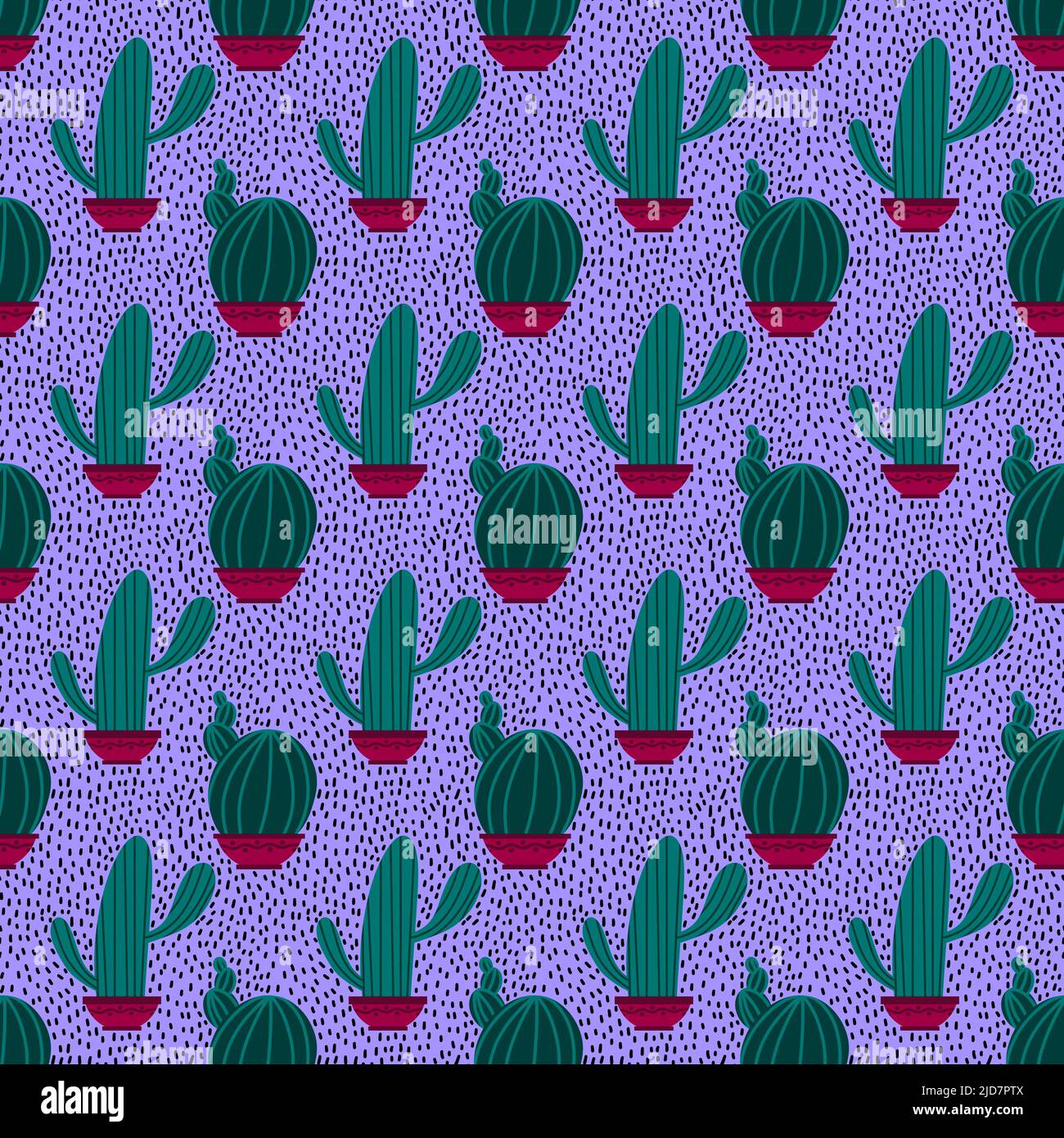 Summer seamless cactus pattern for fabrics and textiles and packaging ...